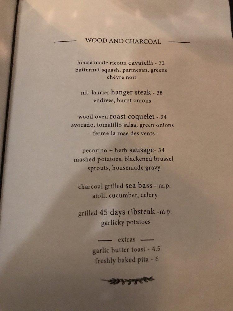 Menu at Foxy restaurant, Montréal, Notre-Dame St W