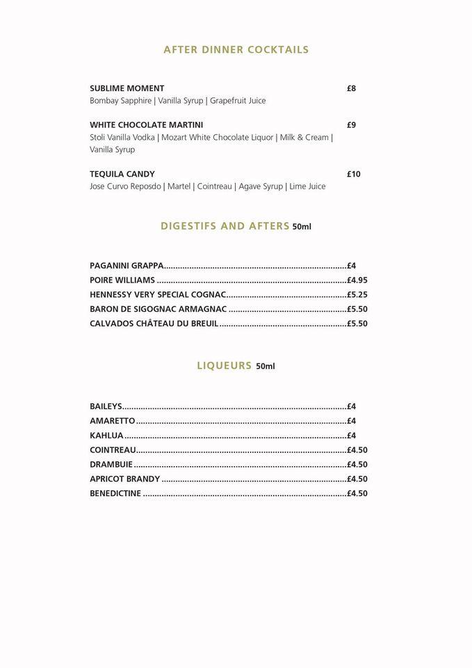 Menu at London House restaurant, West Byfleet, 31