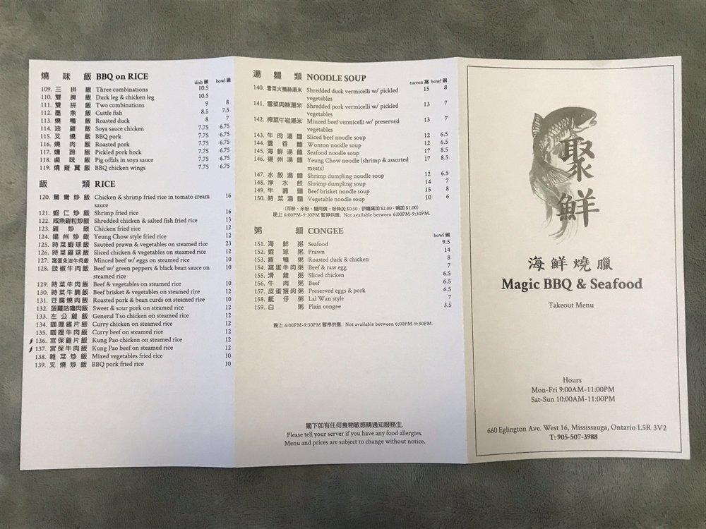 Menu at Magic BBQ & Seafood, Mississauga