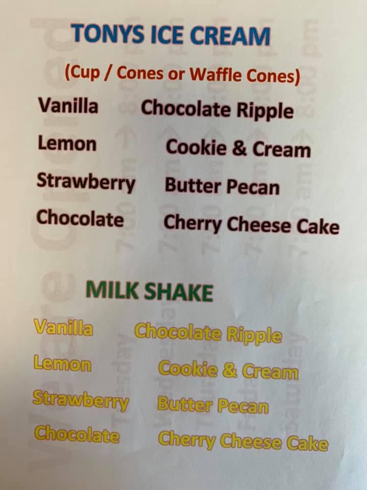 Menu at Rainbow Donuts cafe, York, 602 W Liberty St