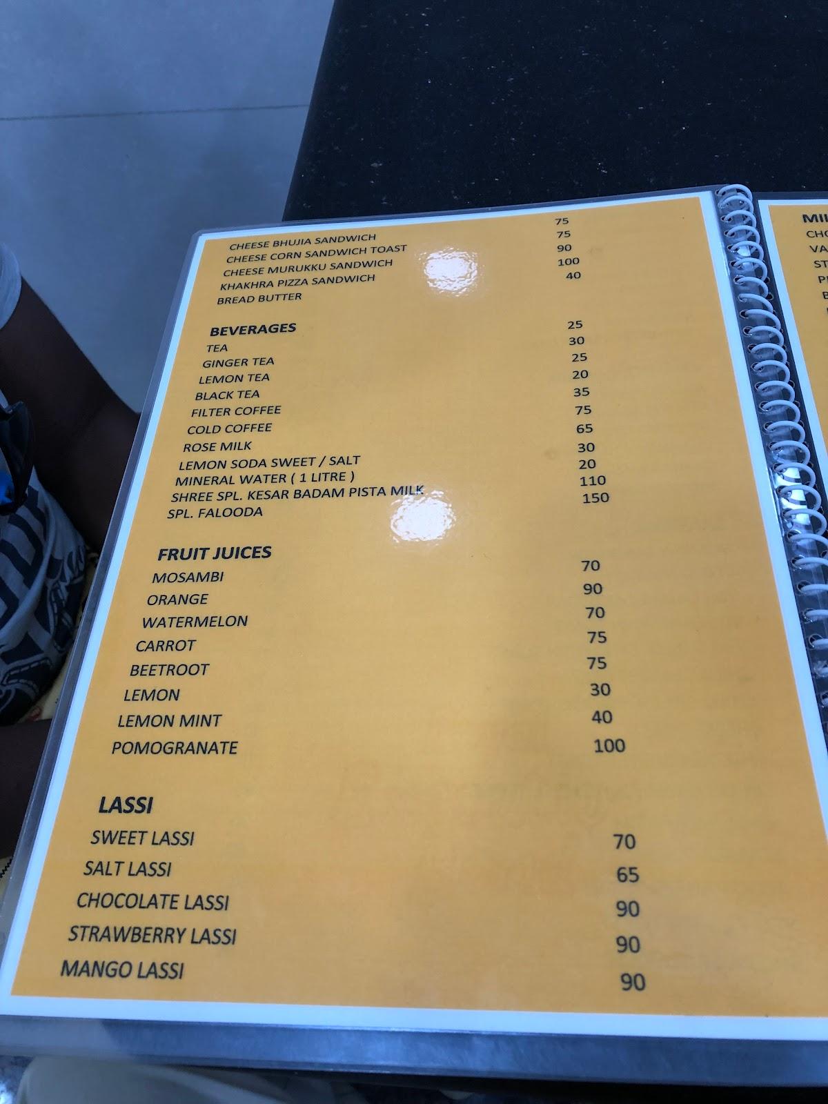 Menu at Shree Chaats Mithai And Namkeen, Chennai, No.5