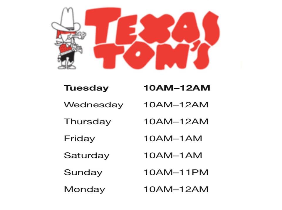 Menu at Texas Toms fast food, Kansas City, NE Parvin Rd #2050