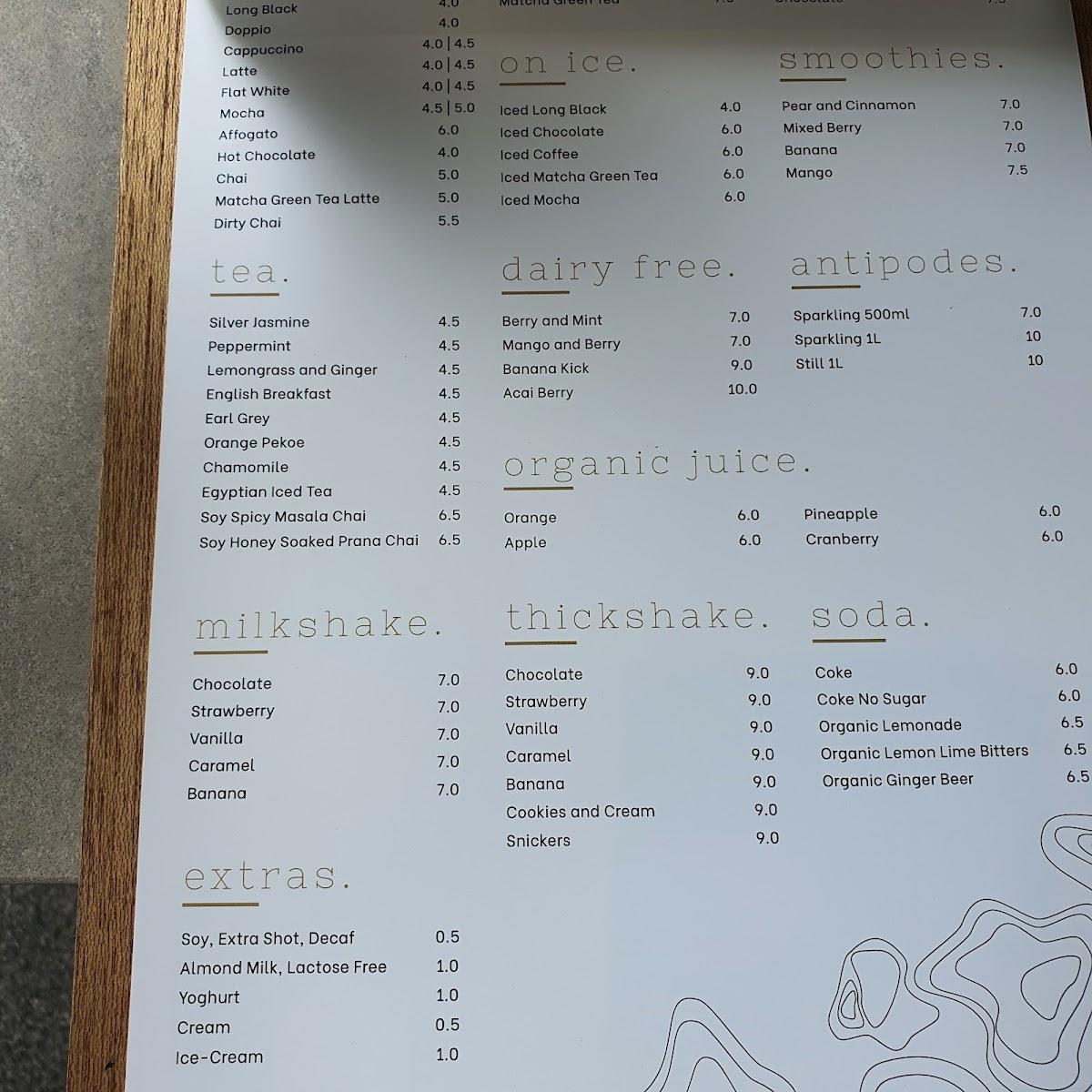 Menu at The Butcher's Block restaurant, Barangaroo