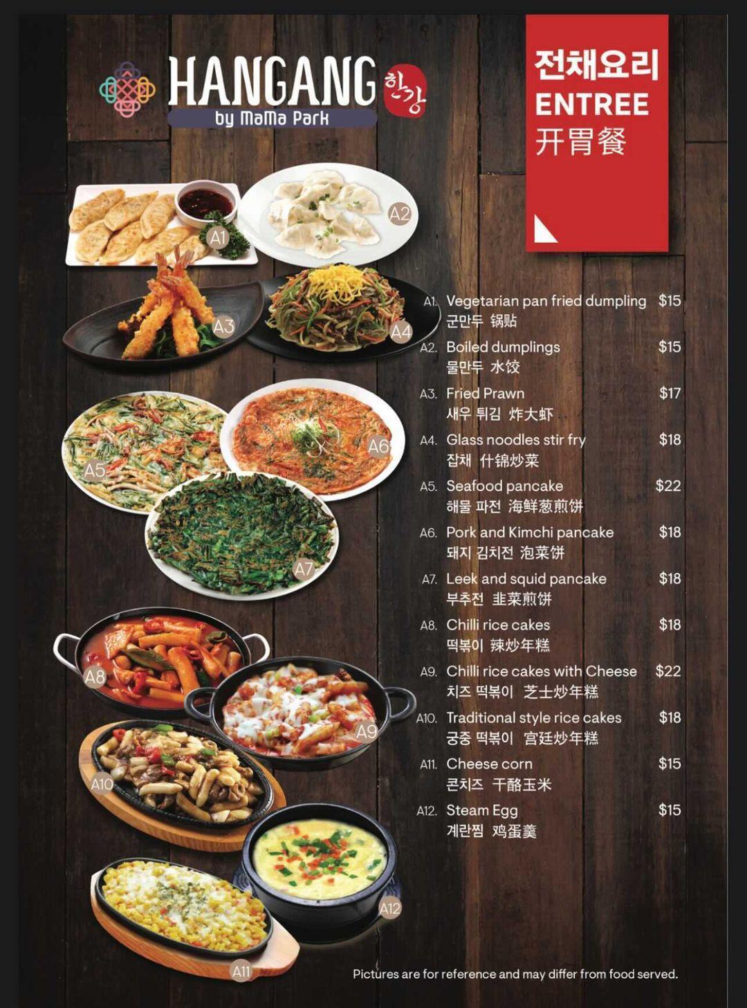Menu at HANGANG by Mama Park Traditional Korean Cuisine restaurant ...