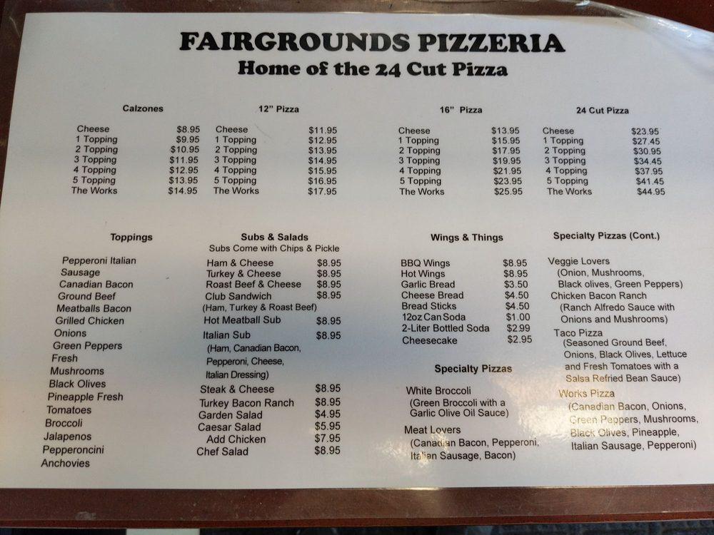 Menu at Helene's Fairgrounds Pizzeria, Bremerton