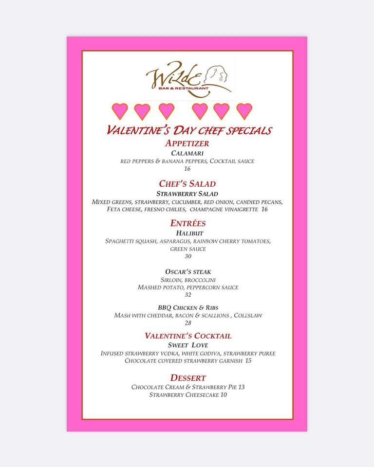 Menu at Wilde Bar & Restaurant, Chicago