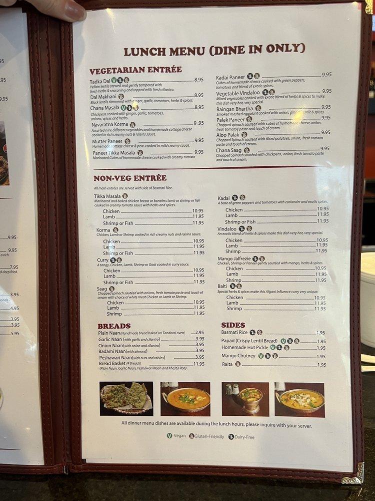 Menu at Curry House restaurant, Wake Forest
