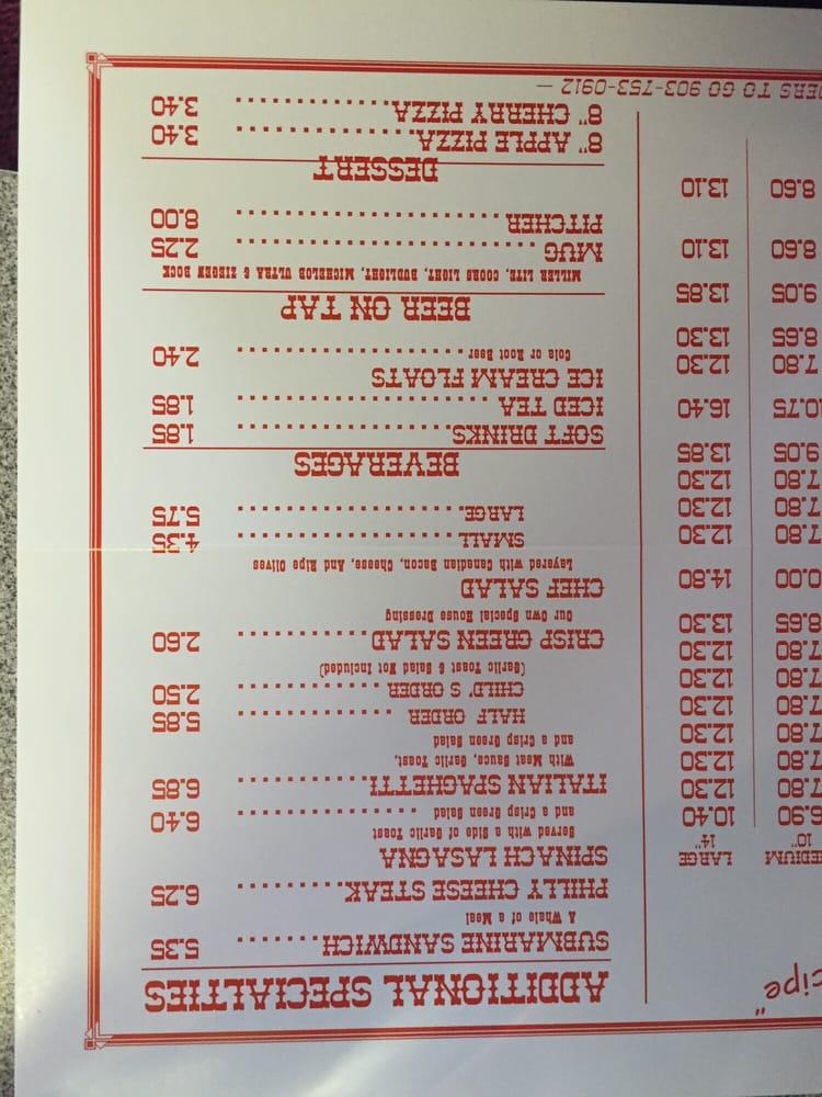 Menu at Pizza King pizzeria, Longview, E Marshall Ave