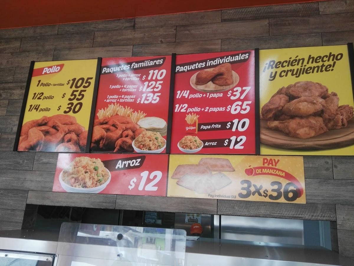 Menu at Pollo granjero restaurant, Xalapa, Av. Ébano 56