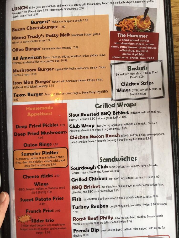 Menu at The Iron Skillet restaurant, Mancelona