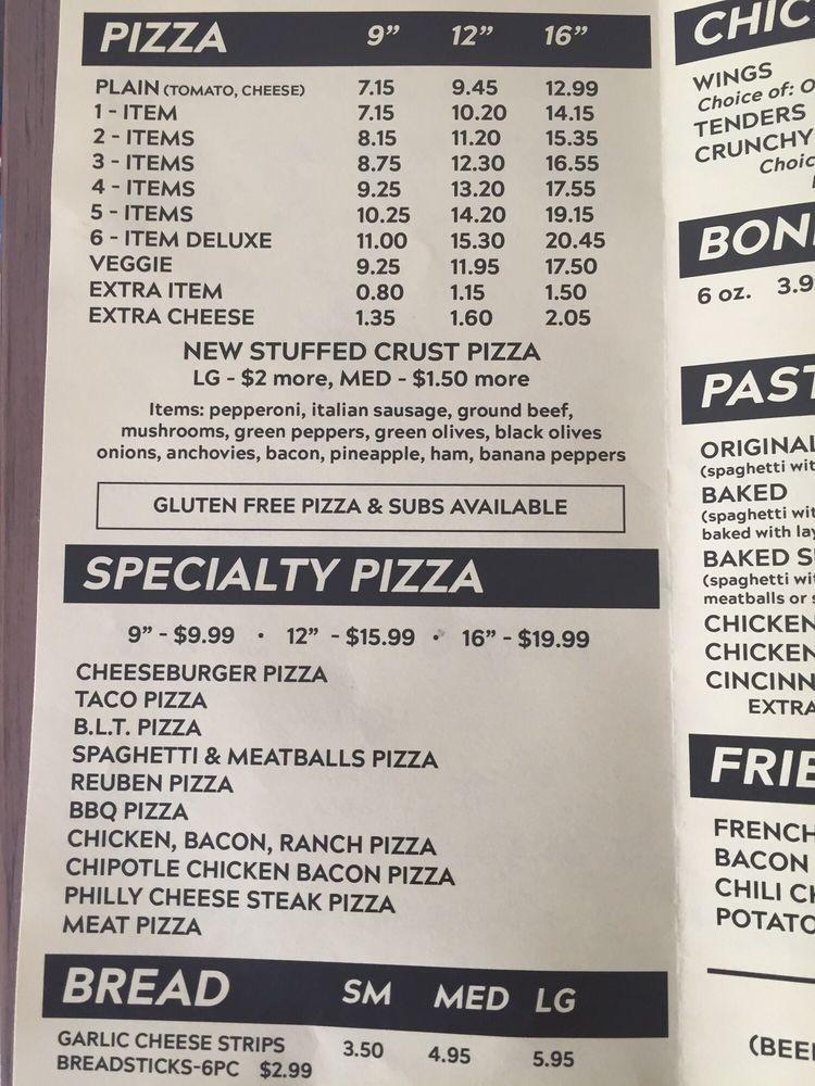 Menu at Donna D's Family Pizza pizzeria, Ashland