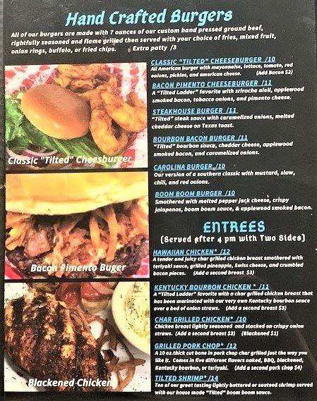 Menu at The Tilted Ladder desserts, Pilot Mountain