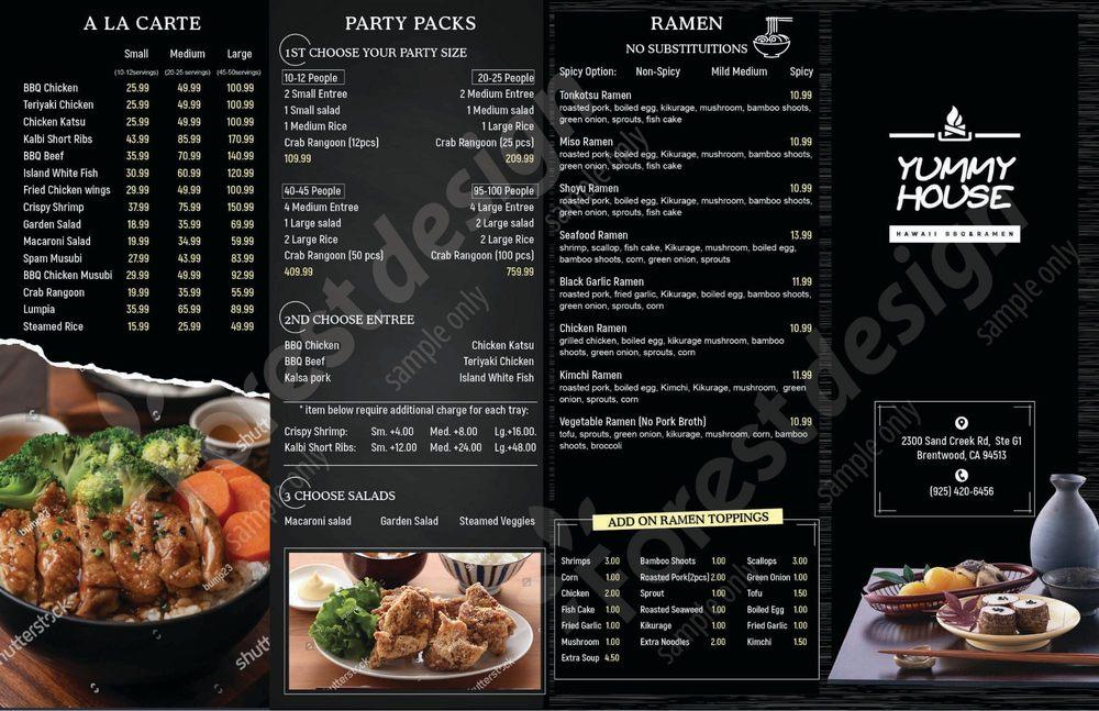 Menu at Yummy House BBQ, Brentwood
