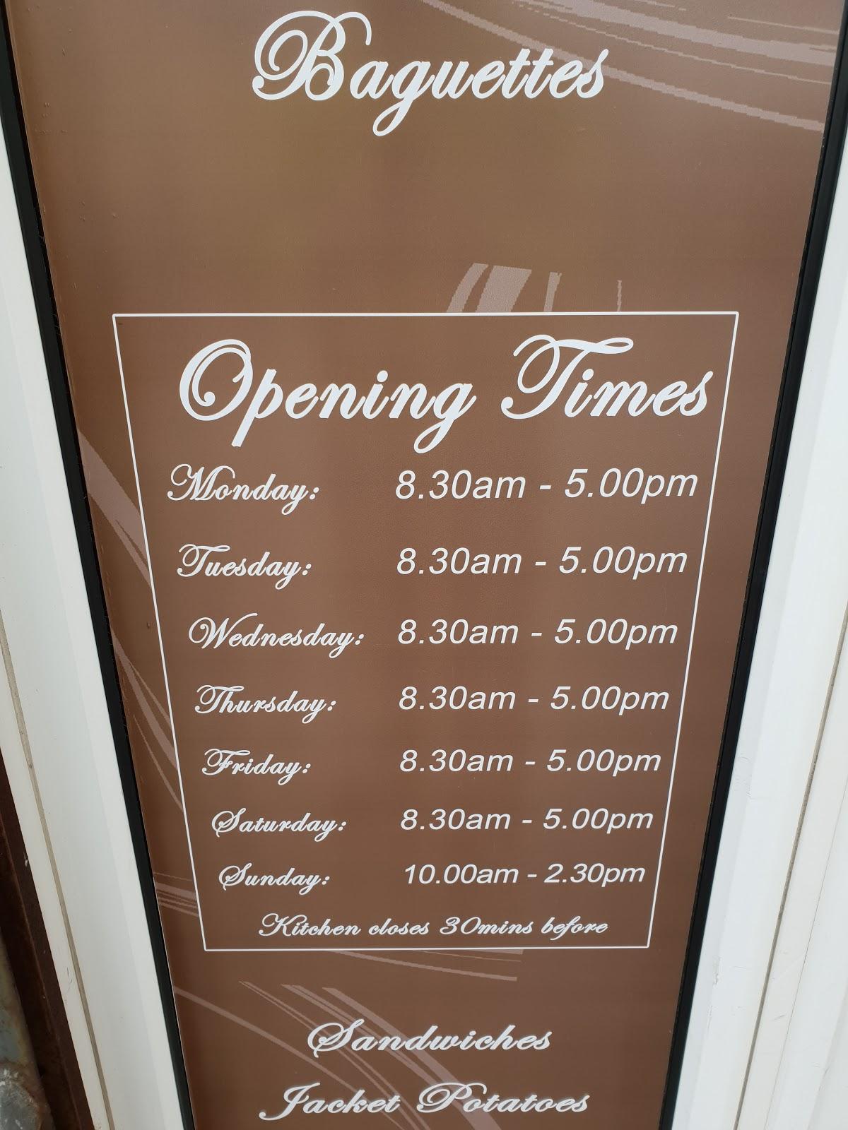 Menu at Cafe Unwind, Llantwit Major