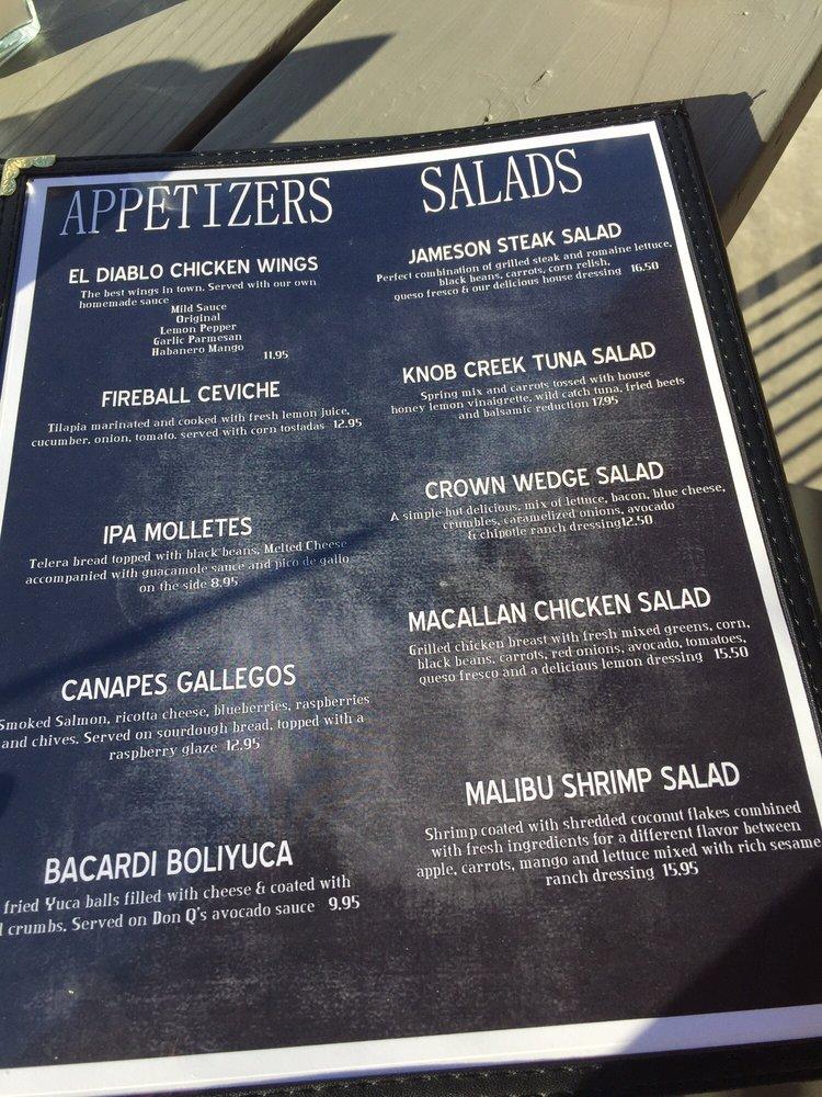 Menu at Don Q's steakhouse, Atascadero