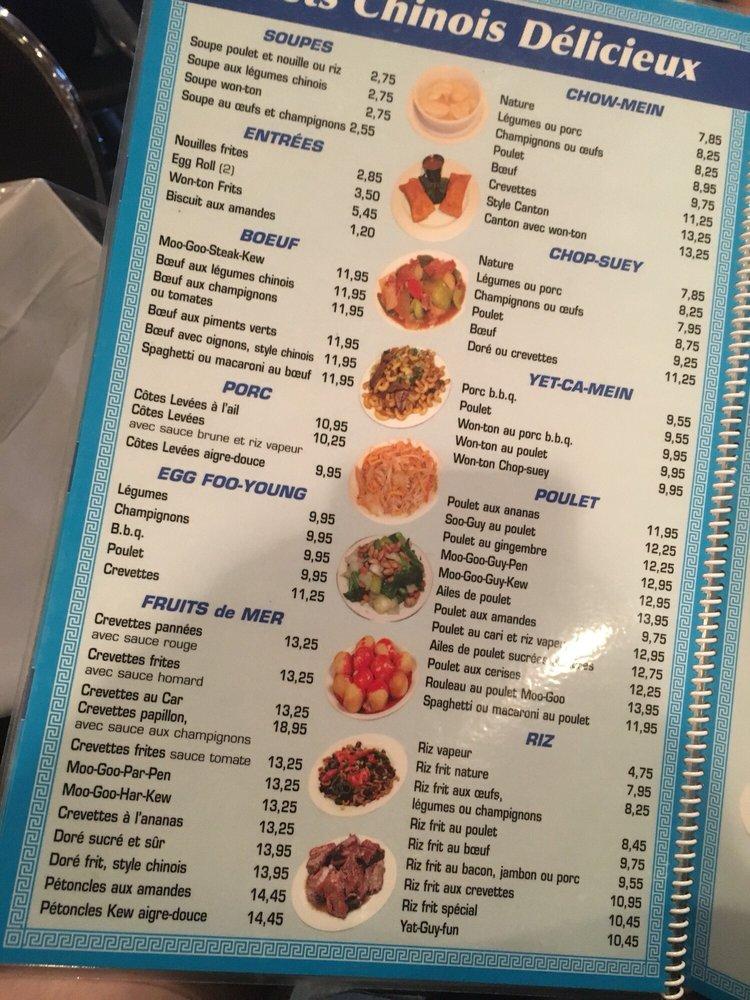 Menu au Restaurant Jimmy, Montréal