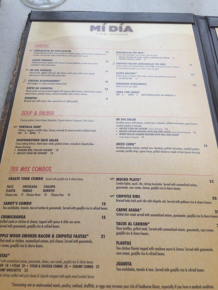 Menu at Mi Dia From Scratch pub & bar, Grapevine