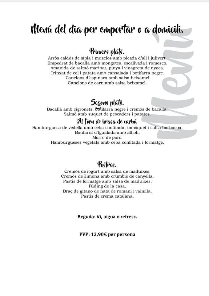 Carta de Restaurant Exquisit, Igualada