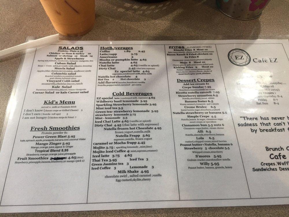Menu At Cafe EZ Ellicott City Menu At Cafe EZ Ellicott City