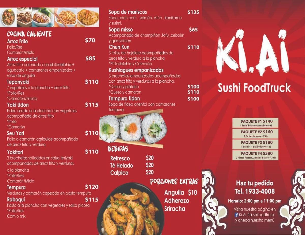 Menu at Ki.ai sushi Foodtruck restaurant, Zapopan