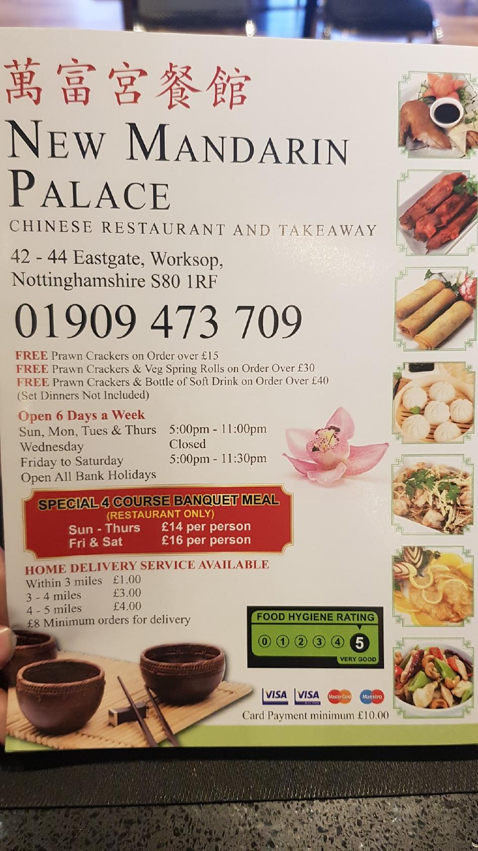 Menu at Mandarin Palace restaurant, Worksop