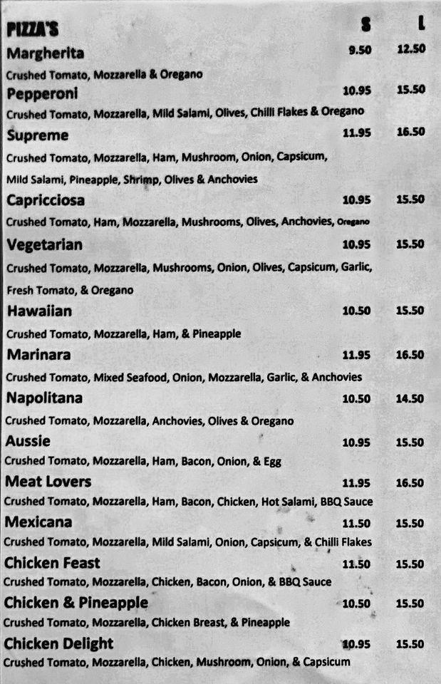 Menu at Moodi's Cafe, Pearcedale, 62 Baxter-Tooradin Rd