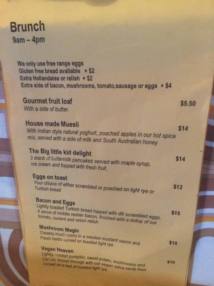 Menu at Cafe Komodo, Prospect