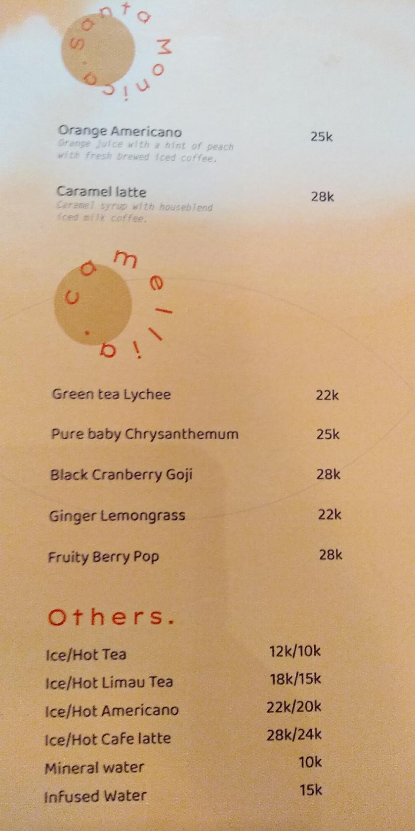 Carta del restaurante Epicure sky terrace, Semarang