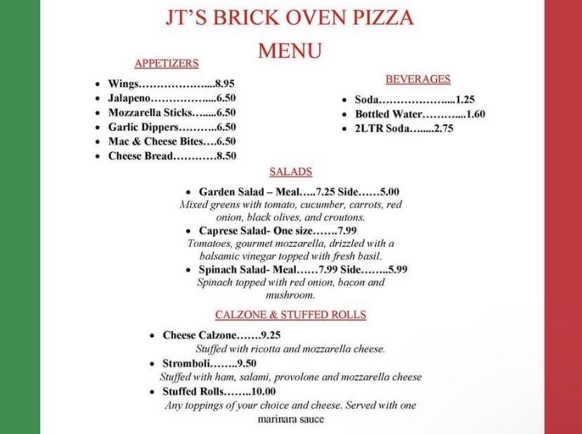 Menu at Italian Bistro - Hampstead pizzeria, Surf City, 201 Alston Blvd Ext
