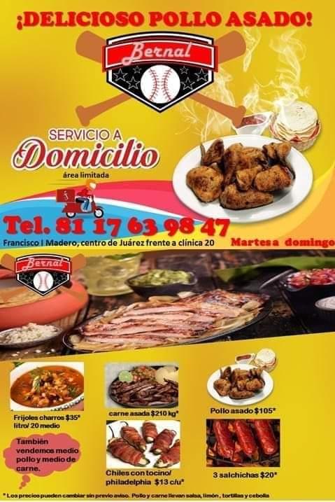 Menu at Pollos Y Carne Asada "El Angel" restaurant, Juárez