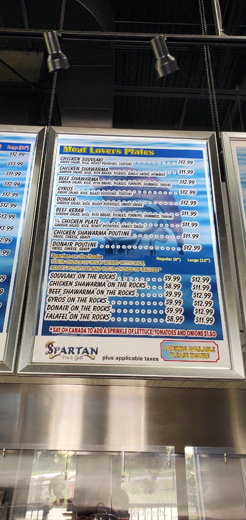 Menu at Spartan Pita & Grill (Halal) restaurant, Brampton