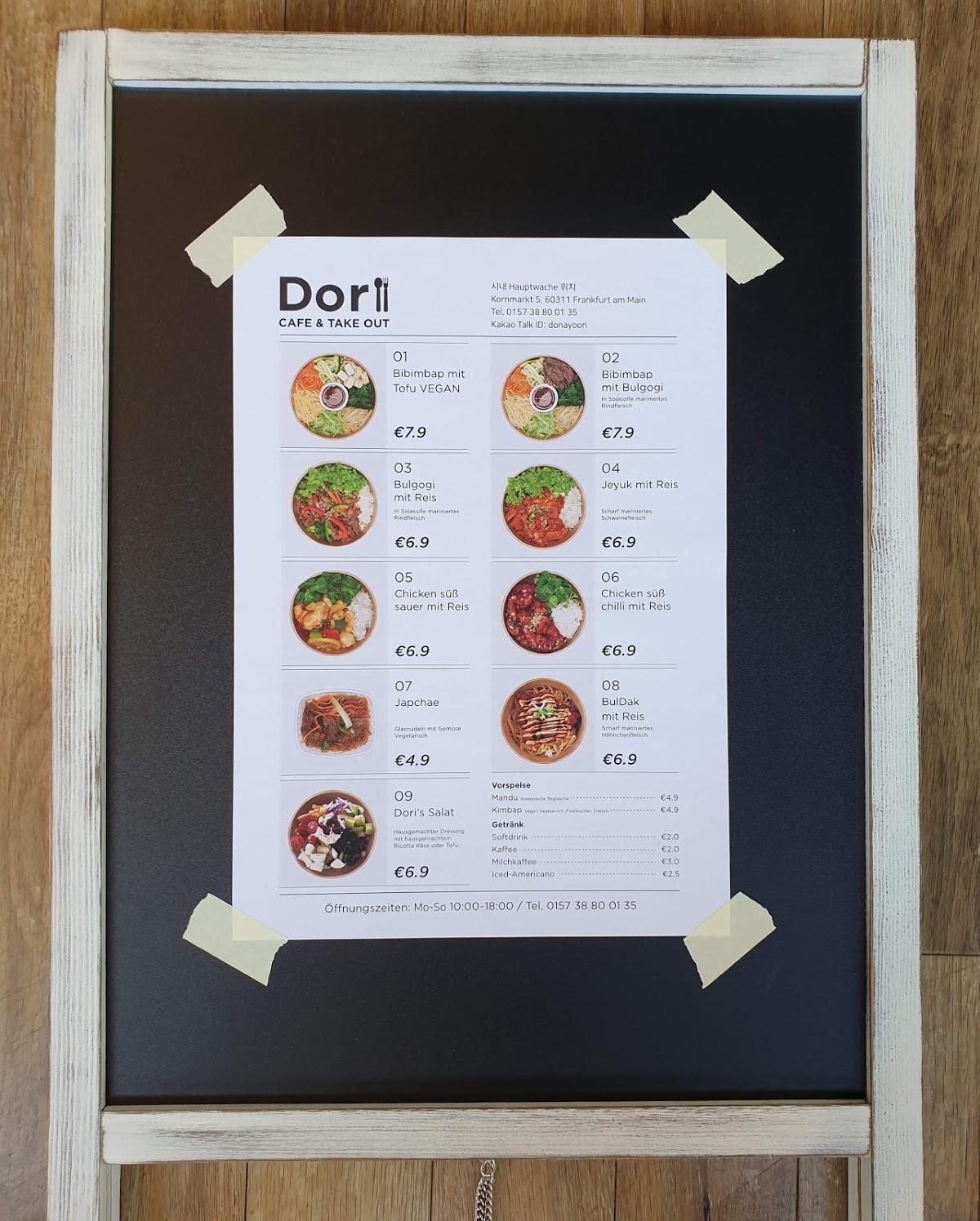 Menu at Dori Cafe & Take out, Frankfurt