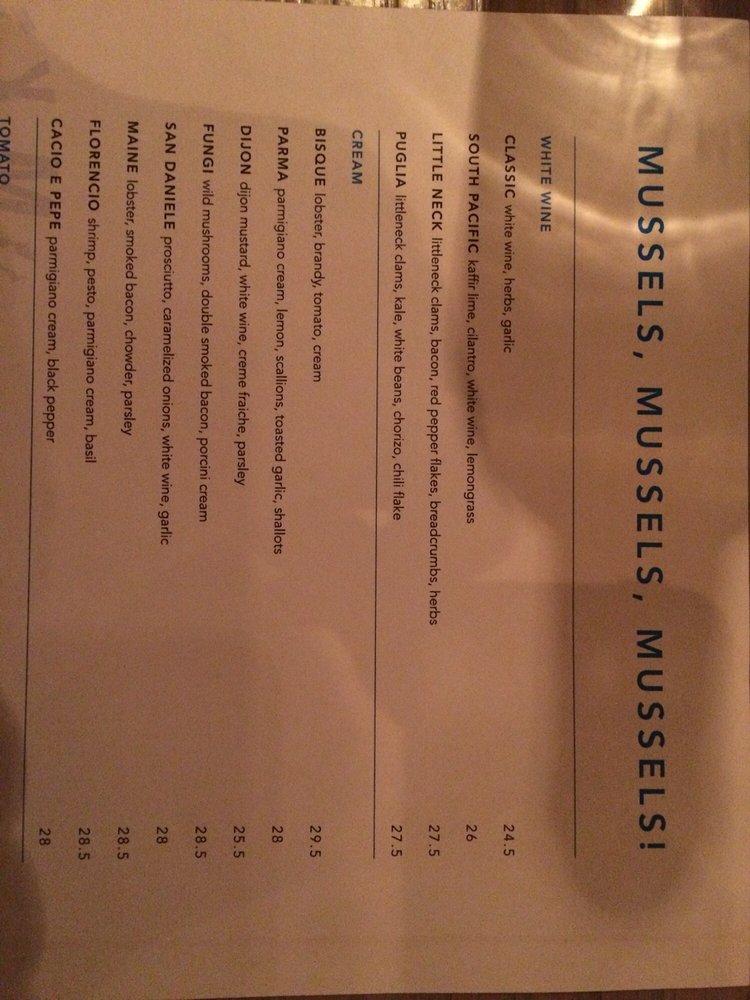 Menu at Flex Mussels desserts, New York City, 3rd Ave