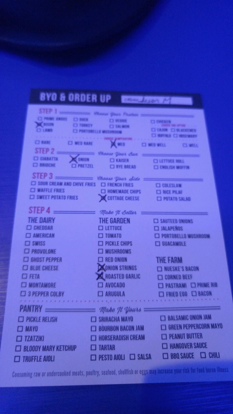 Menu at Point Burger Bar Pewaukee, Waukesha