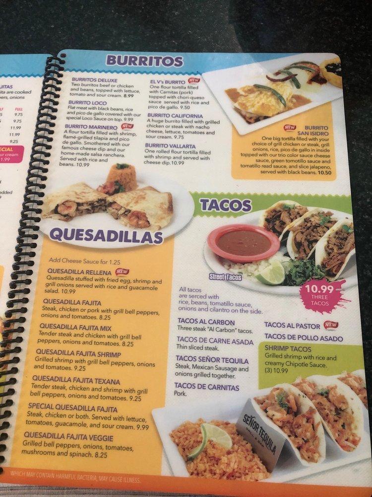 Menu at Señor Tequila Grill & Bar, Winder
