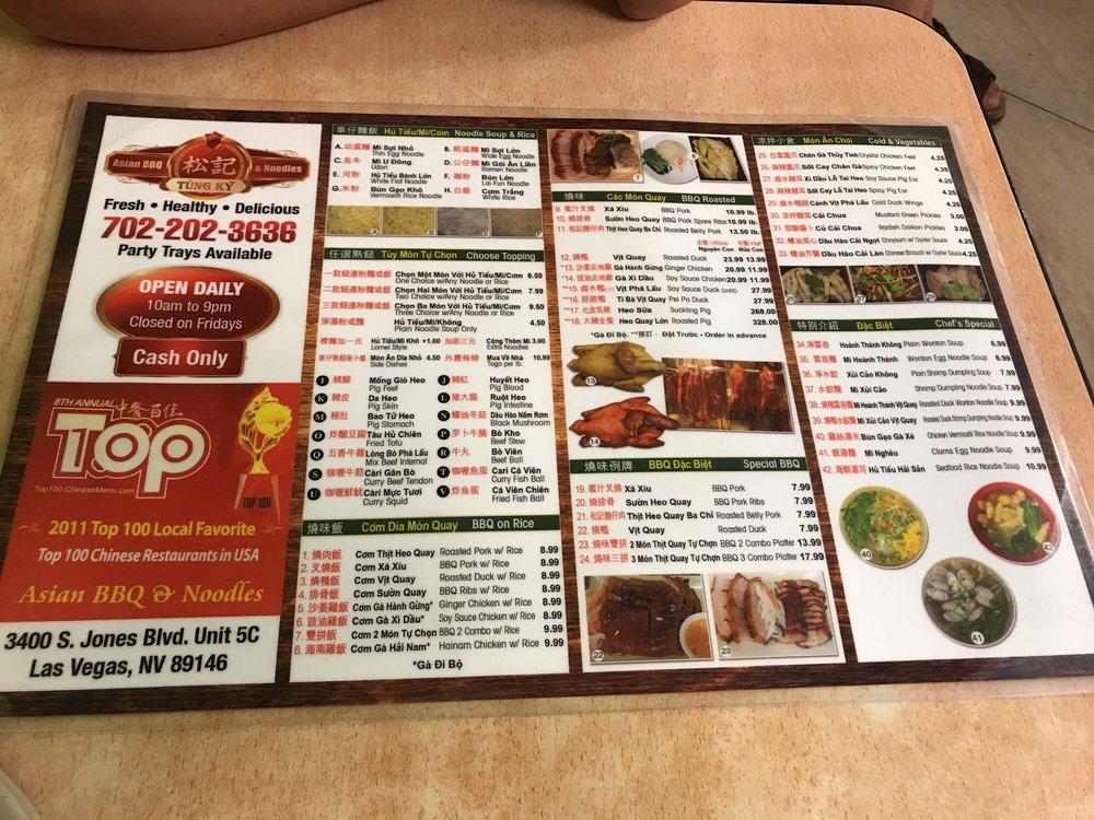 Menu at Asian BBQ & Noodle, Las Vegas, S Jones Blvd #5c