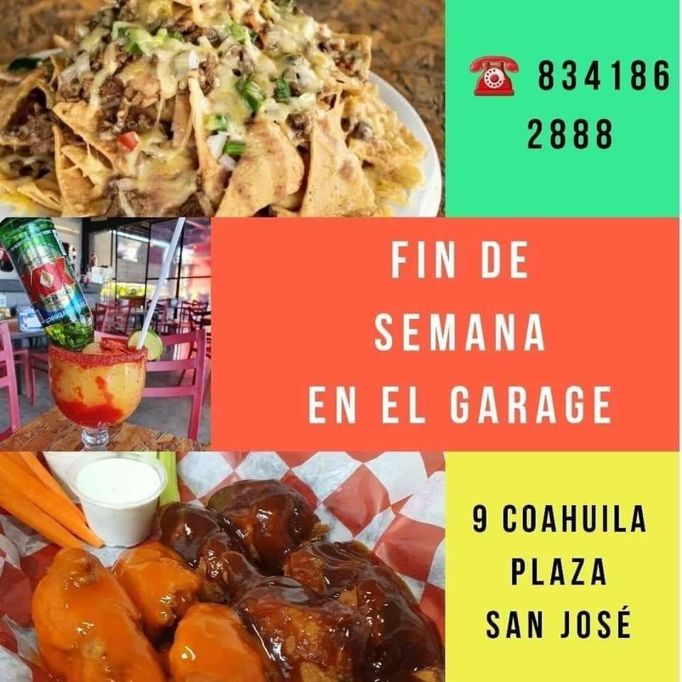 Carta del restaurante El Garage, Ciudad Victoria