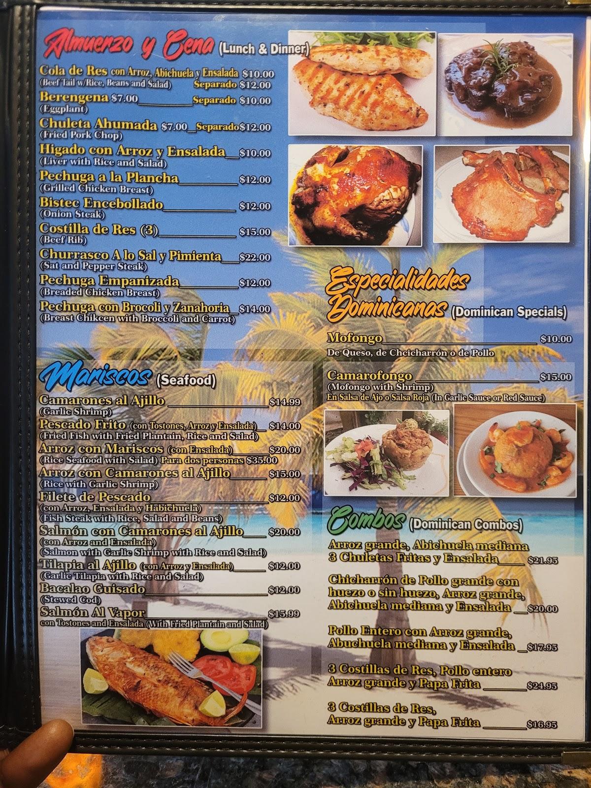 Carta de El Típico Dominicano Restaurant, Plainfield