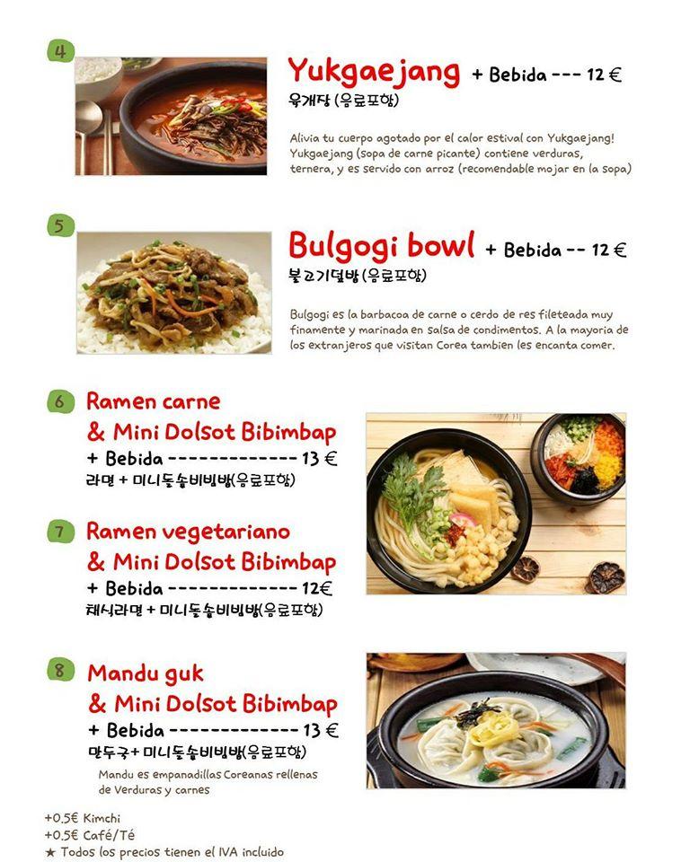 Menu at Modu korean bowl 모두한국식당 restaurant, Barcelona