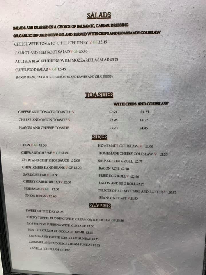 Menu at The City Royal Bar, Brechin