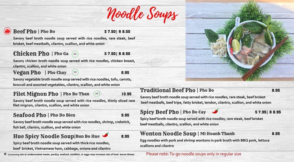 Menu at Wich Phở restaurant, Edmond