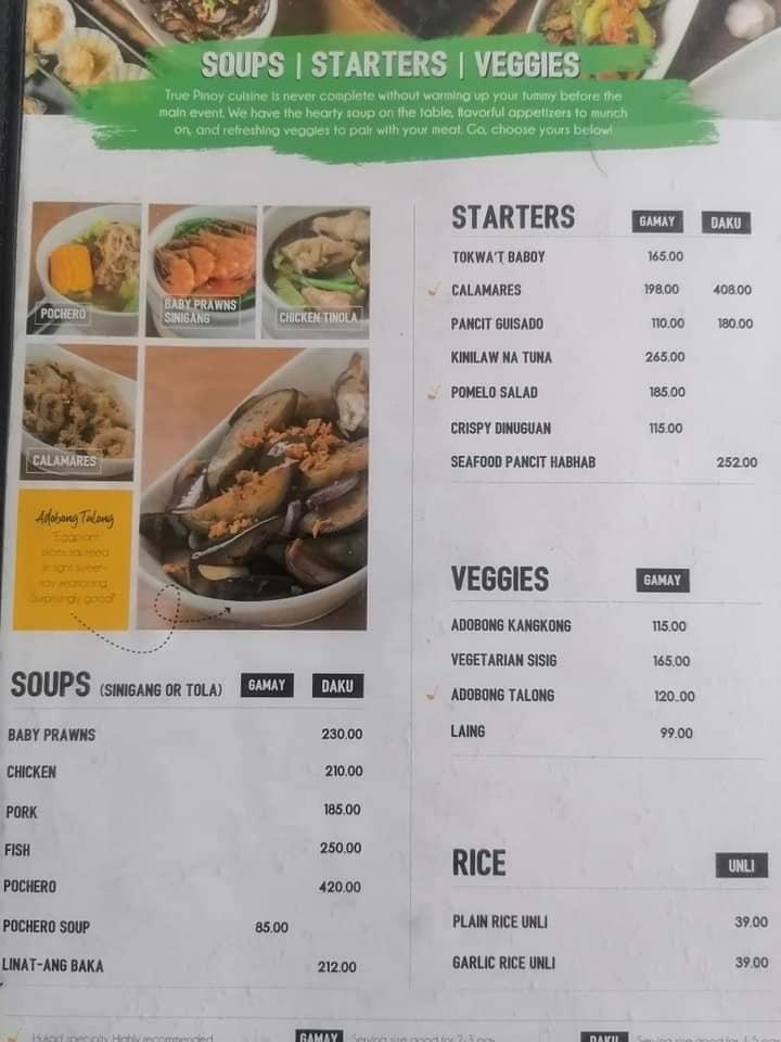 Menu at Hukad restaurant, Dumaguete, Calindagan Rd