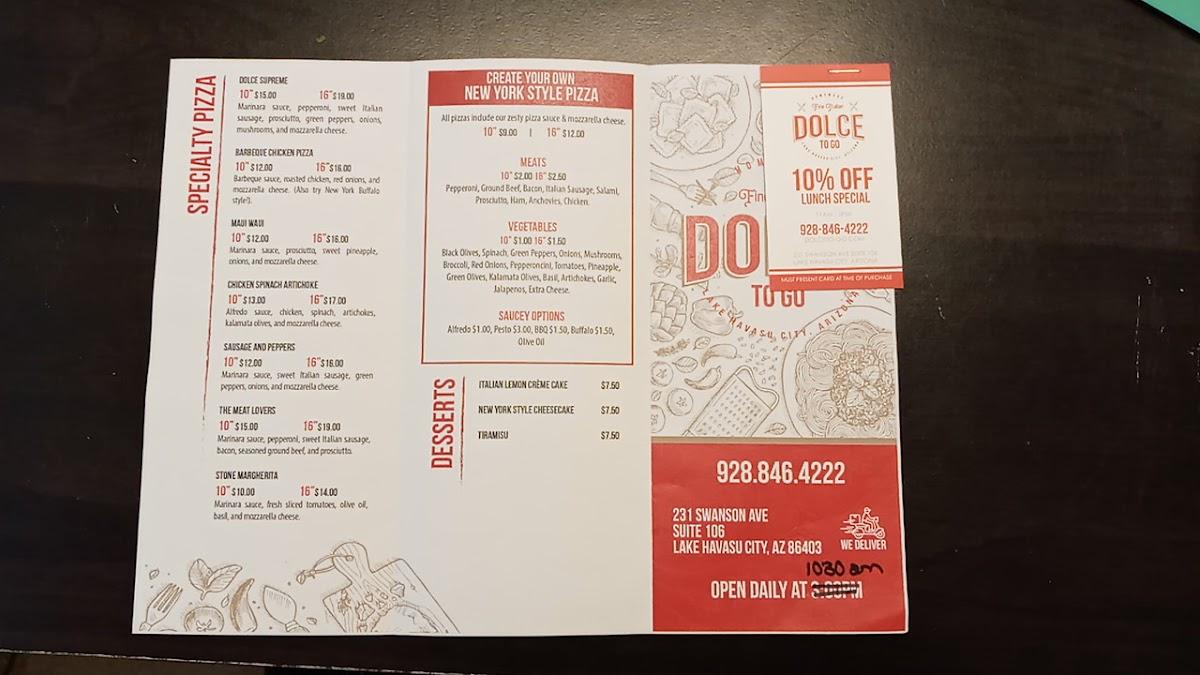 Menu at La Vita Dolce Italian Bistro and Lounge pub & bar, Lake Havasu ...
