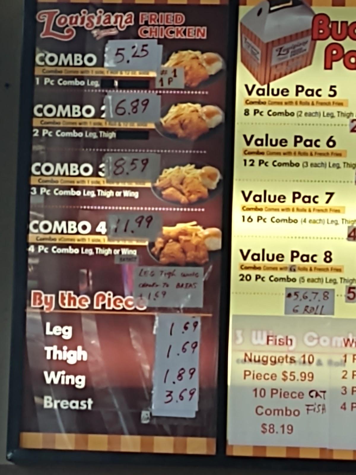 Menu at Louisiana Fried Chicken/Chinese food fast food, Downey