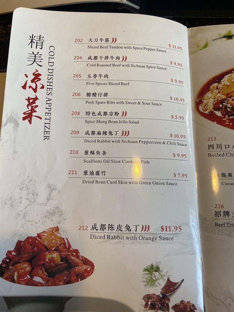 Menu at Taste of Chengdu 成都味道 restaurant, Orlando, W Colonial Dr