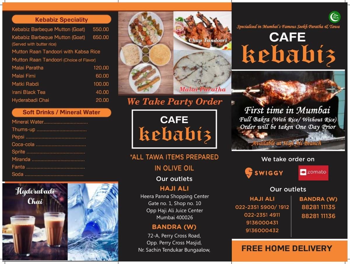 Menu at Cafe Kebabiz, Mumbai, Shop No.10 Gate No01