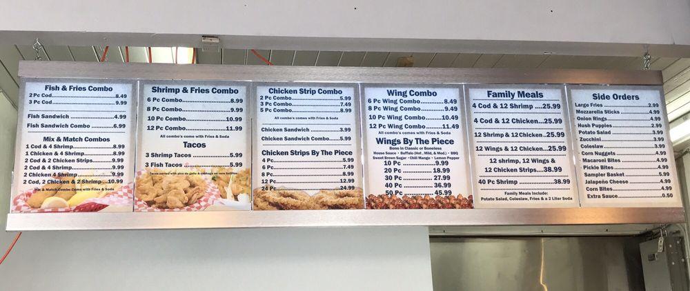 Menu at CRISPY'S FISH N CHIPS restaurant, Tucson, 736 E Fort Lowell Rd