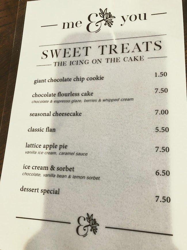 Menu at Me & You Restaurant, Bethpage