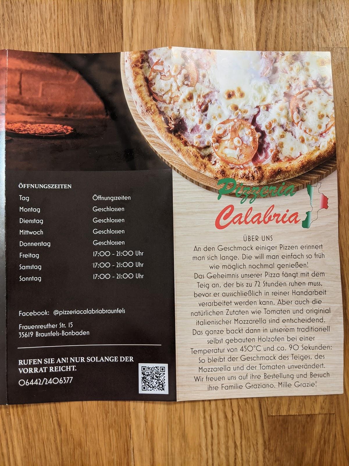 Carta de Pizzeria Calabria, Braunfels