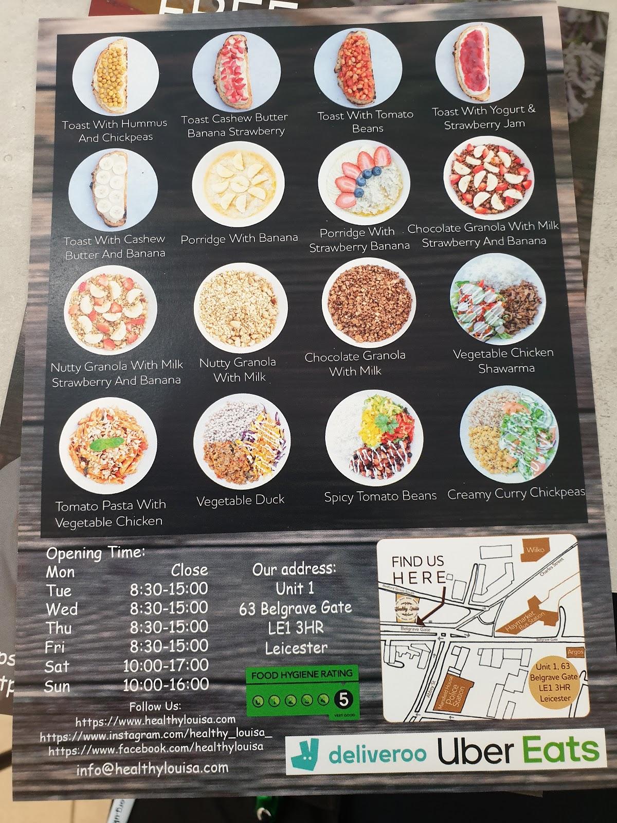 Menu at Healthy Louisa Cafe Deli, Leicester
